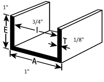 ICUCH11BL12 Matte Black 1" Deep U-Channel 144" Length