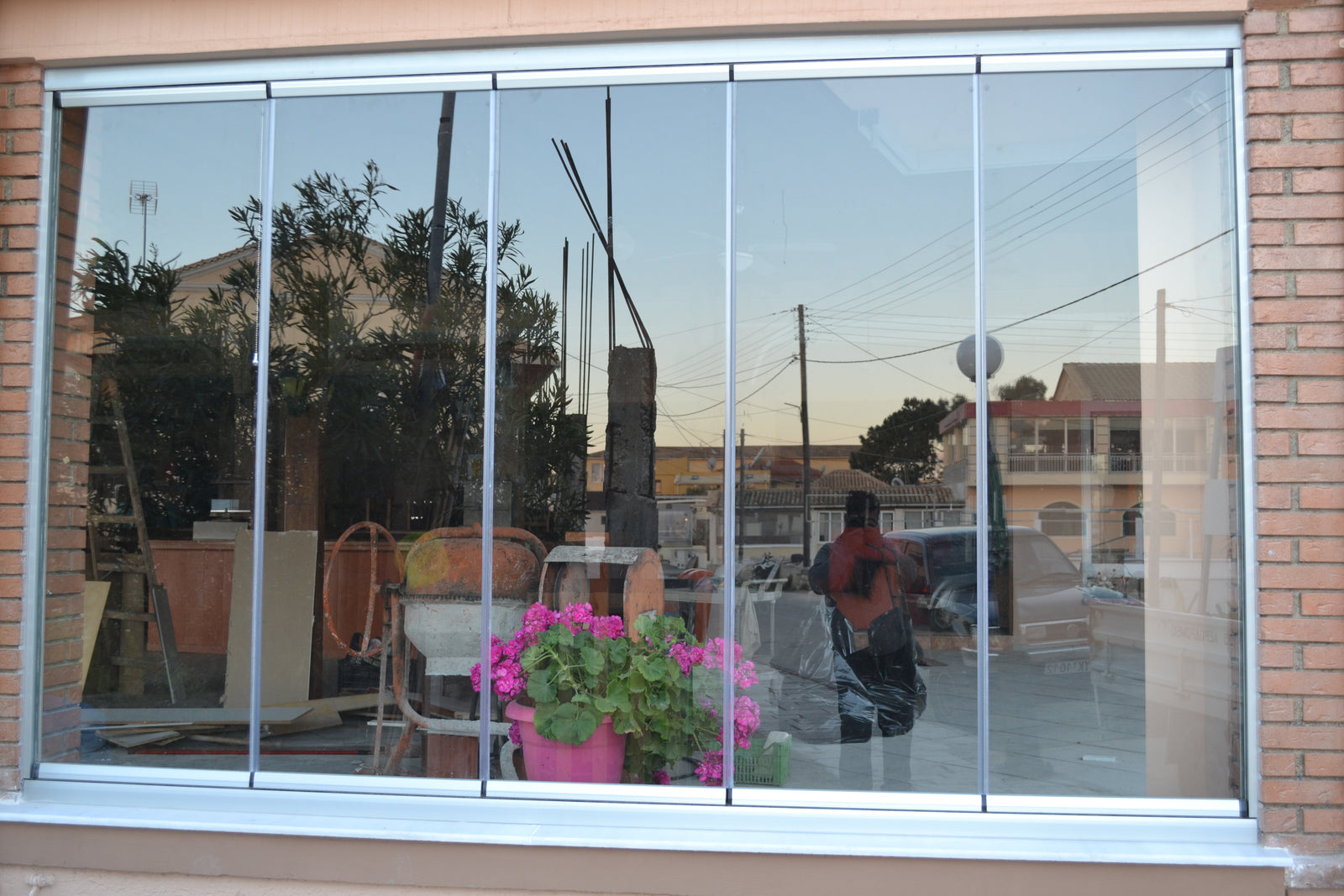 Glass Balcony Stackable Panel System with Swing Doors For 10MM Glass