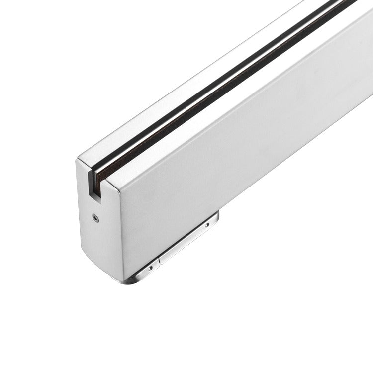 IDR100LOCKSA Satin Anodized Bottom Hydraulic Glass Door Rail 4" with L