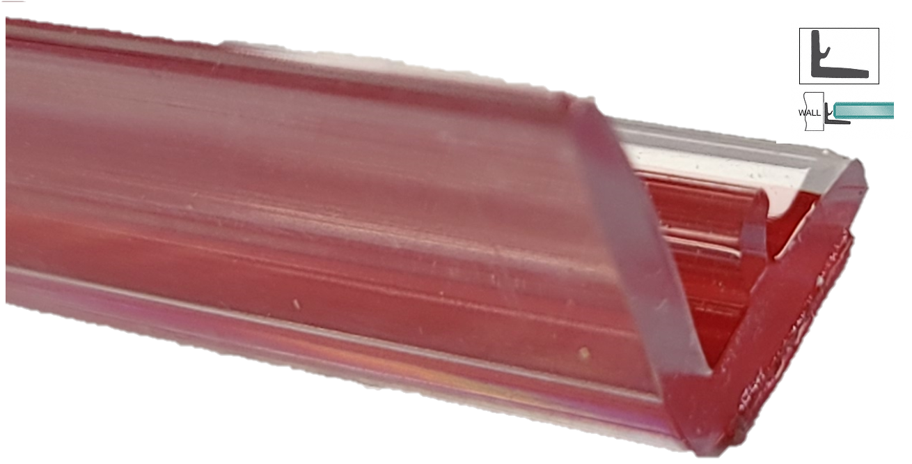 ISLPS1C Replacement Clear Plastic L-Shaped Vinyl With Double Side Tape