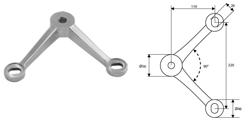 ISPA22BS One Way Spider for Ceiling/Wall