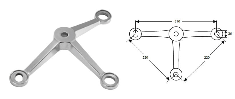 ISPA22BS One Way Spider for Ceiling/Wall