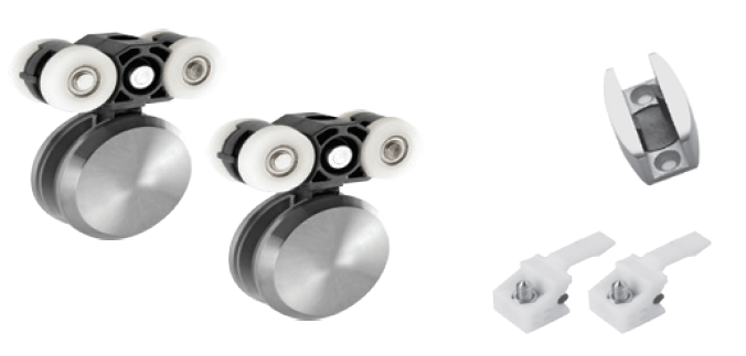 ISLSIDEM01BS Brushed Stainless Side/Surface Hung Single Sliding For Gl